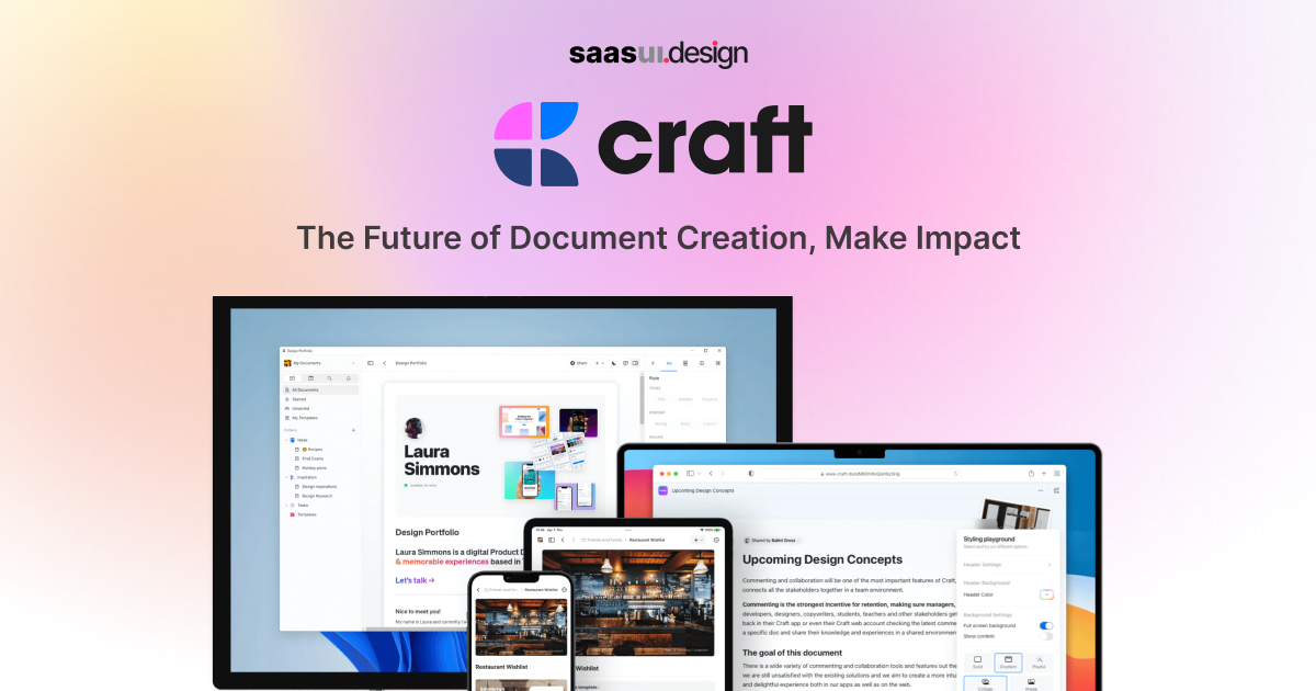 Craft | UI, UX Design | SaaS | Application Design | saas ui